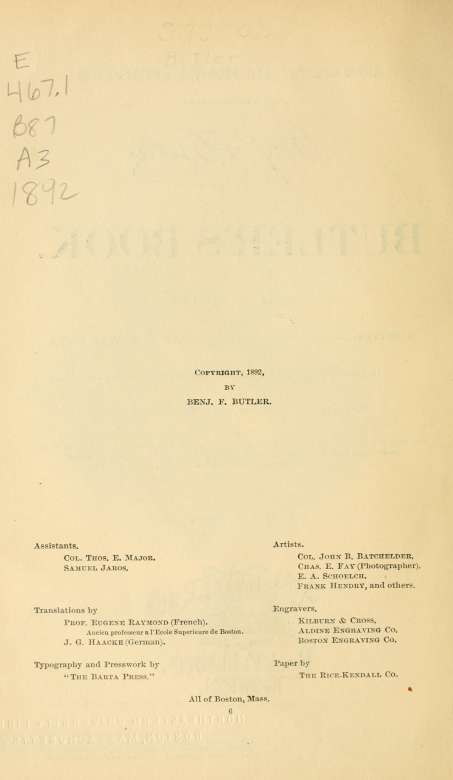 Butler. "Butler's Book."